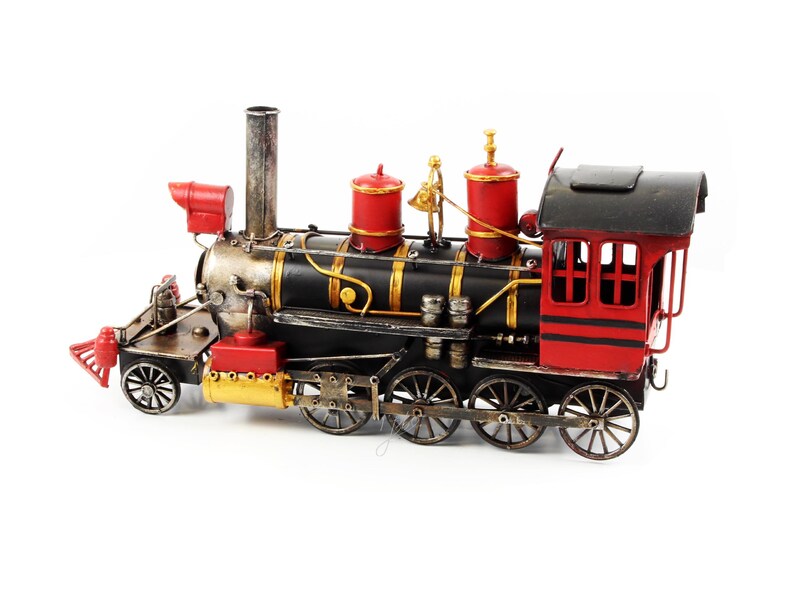 Large 16” Steam Locomotive Metal Model Antique Old Train Model Vintage ...