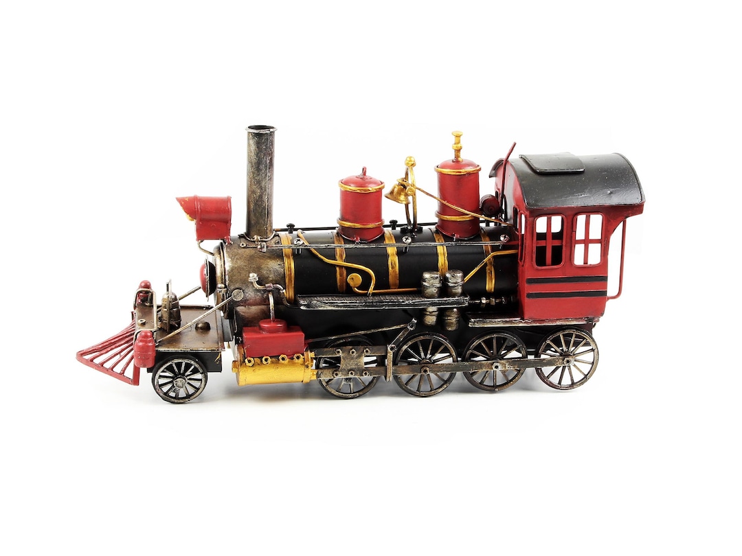 Large 16” Steam Locomotive Metal Model Antique Old Train Model Vintage ...