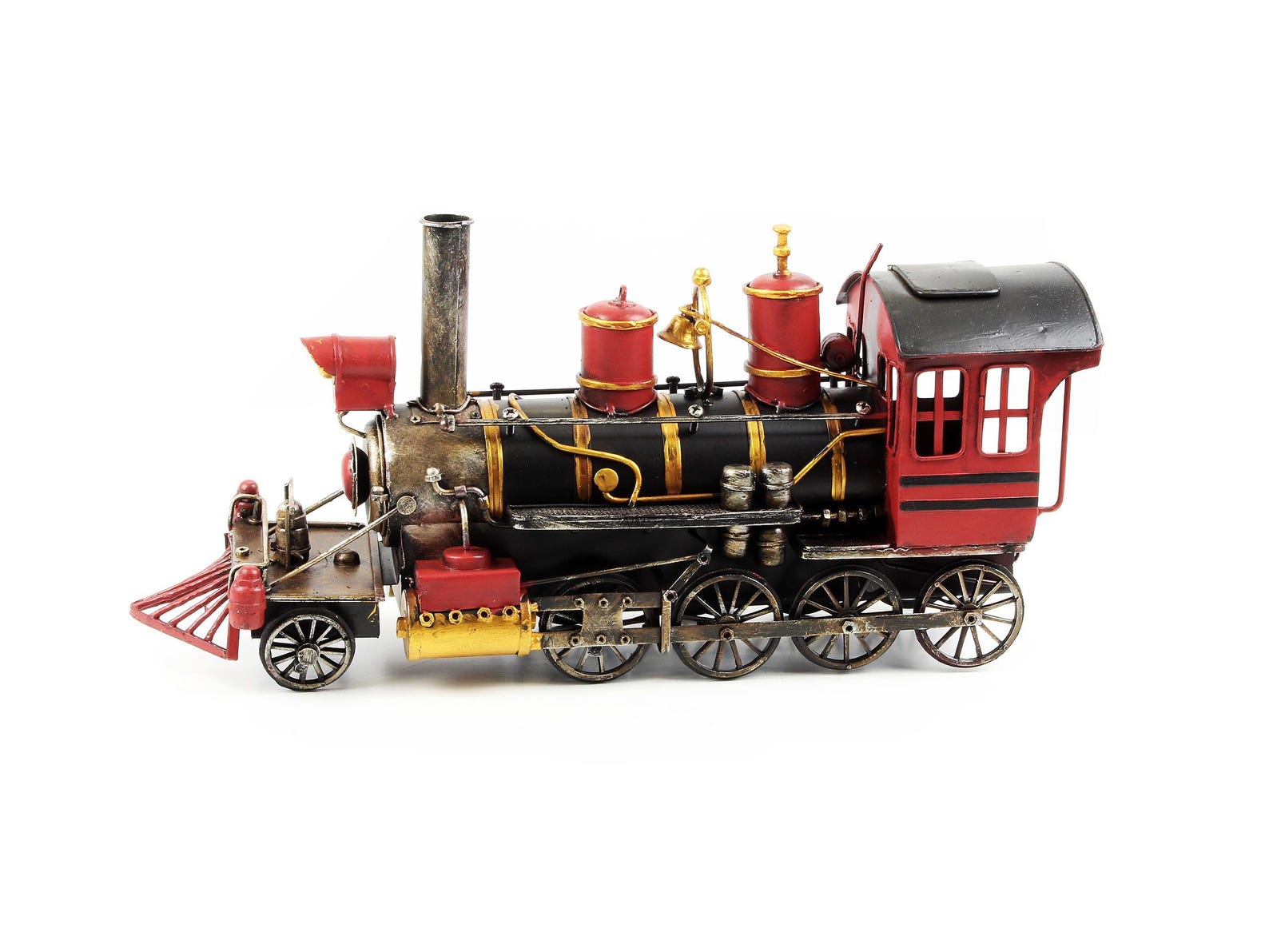 Large 16” Steam Locomotive Metal Model Antique Old Train Model Vintage ...