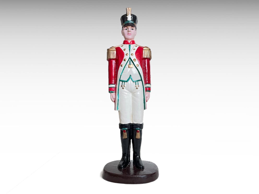 Large Handpainted Military Officer Cast Iron Figurine, Vintage Metal ...