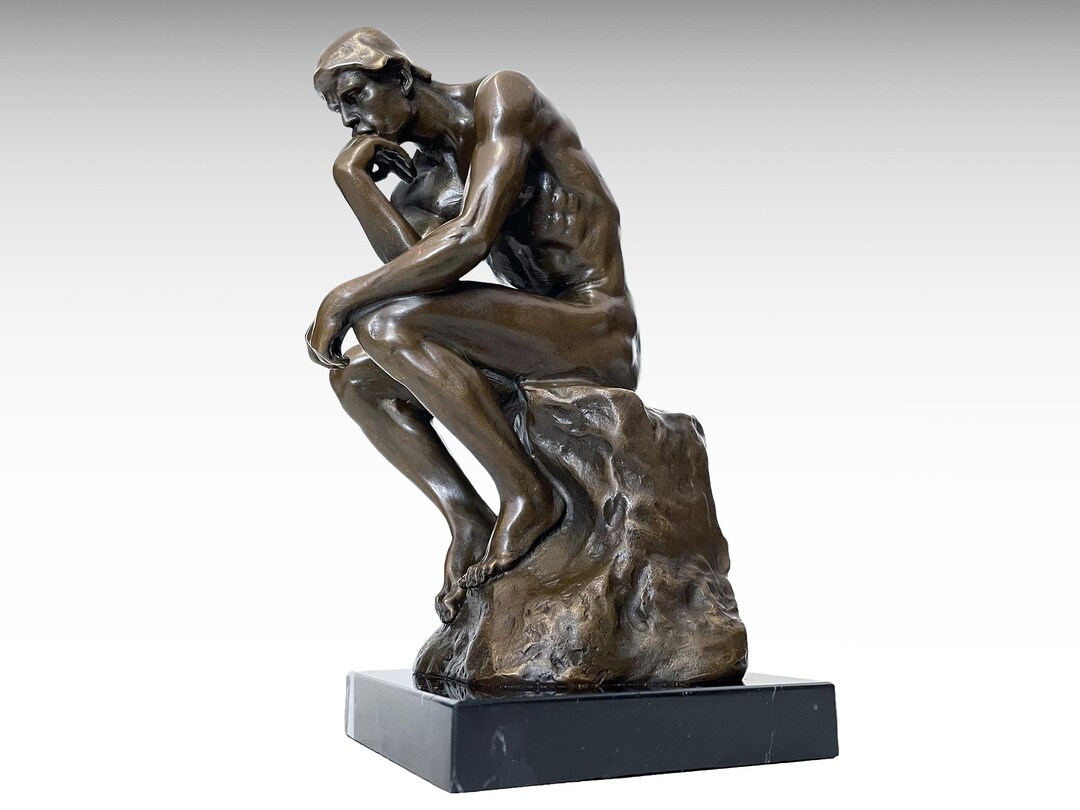 Bronze Thinker Statue Bronze Sculpture Art on Marble Base, Design by A ...