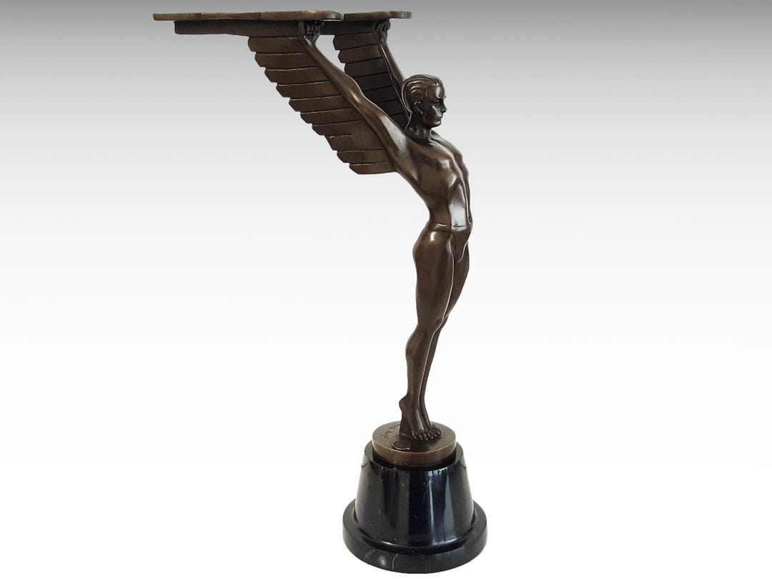 Large Icarus Bronze Sculpture Modern Bronze Statue on Marble Base, Art ...