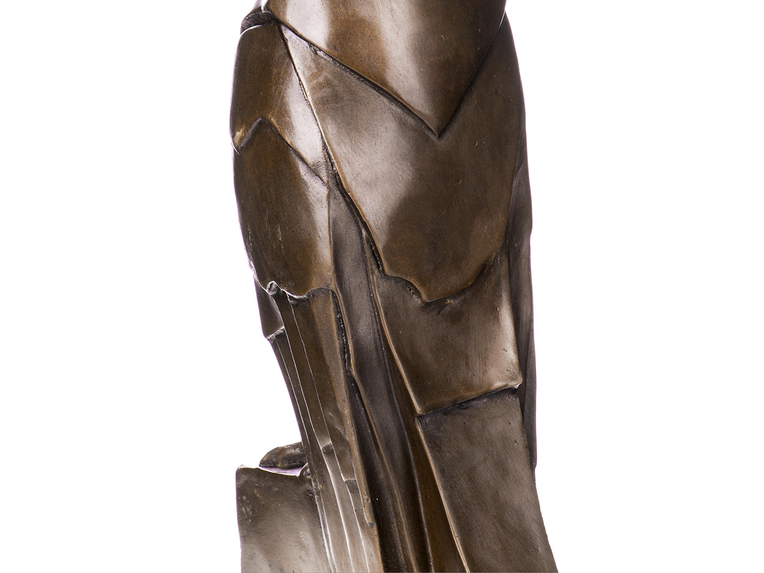 Bronze Sculpture of Art Deco Style Owl, Bronze Owl Statue on Marble ...