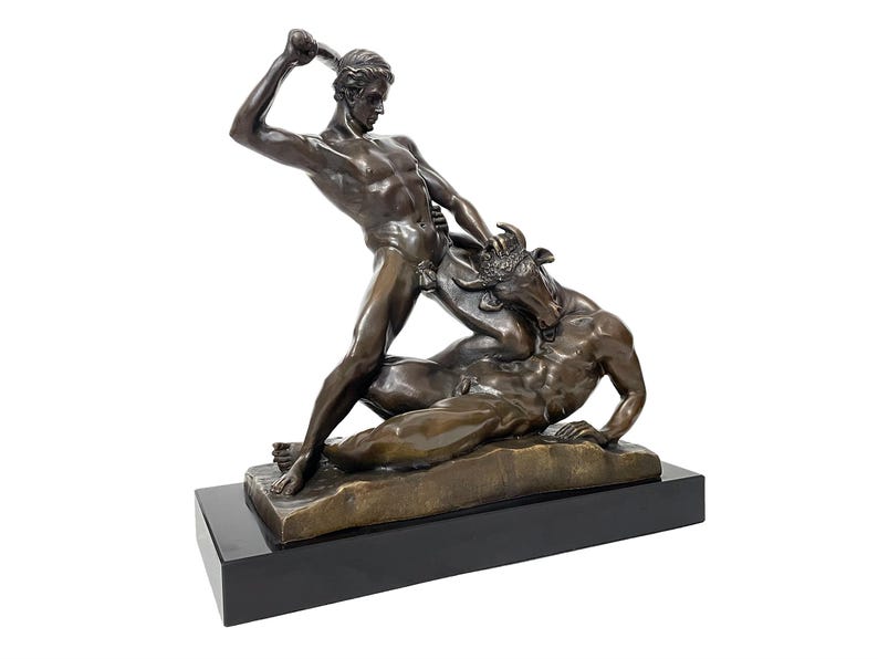 Greek Mythology Bronze Statue of Theseus and the Minotaur Sculpture ...