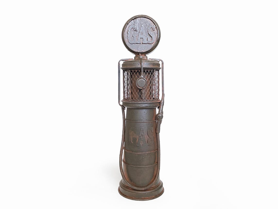 Vintage Gas Pump Metal Model Replica, Rubiginous Petrol Station ...