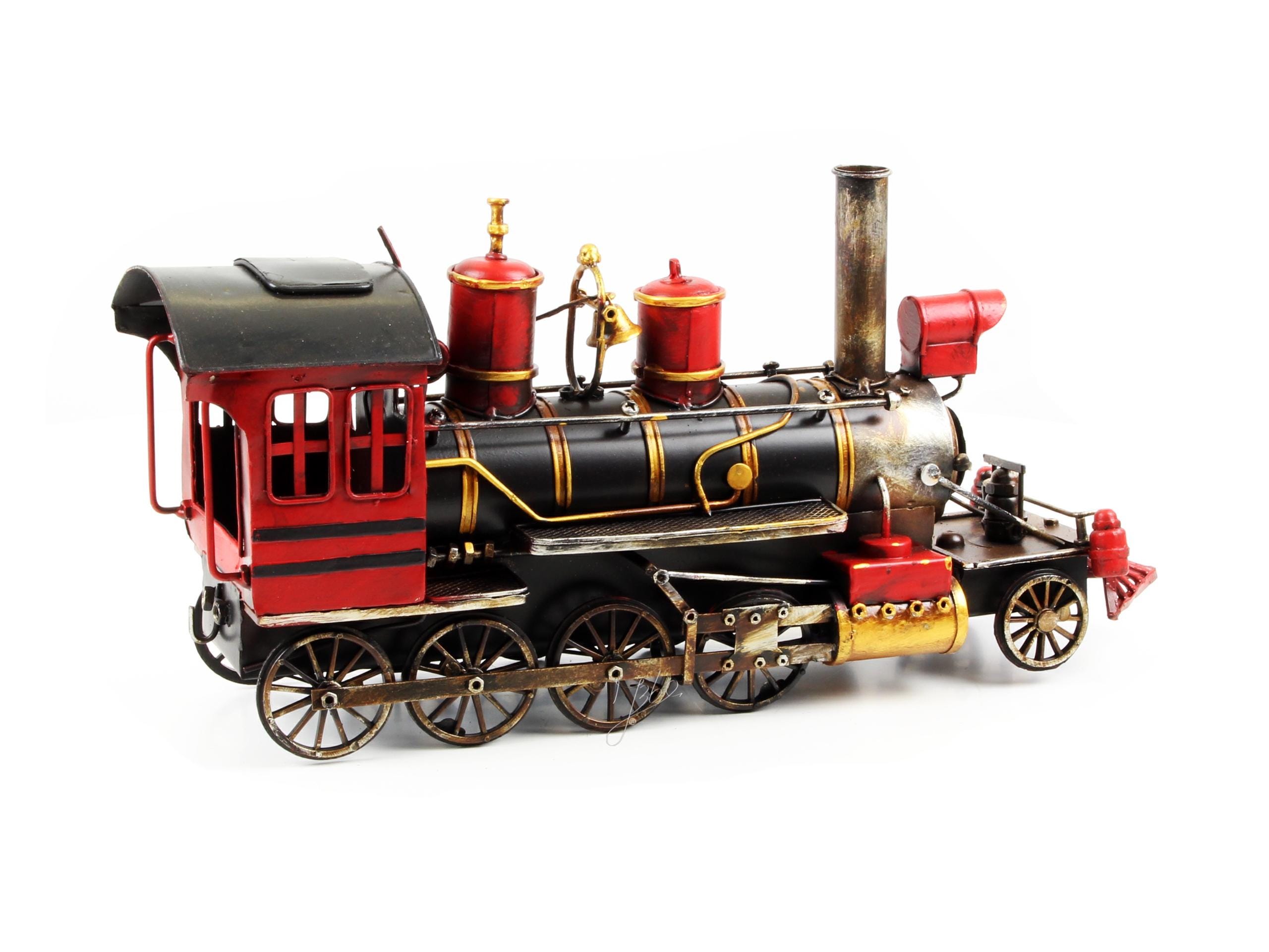Large 16” Steam Locomotive Metal Model Antique Old Train Model Vintage ...