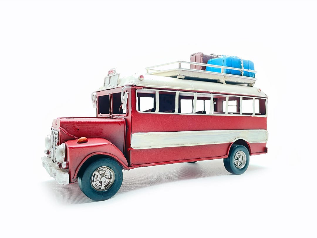 Oldtimer Bus Metal Model Classic Car Model, Vintage School Bus Scale ...