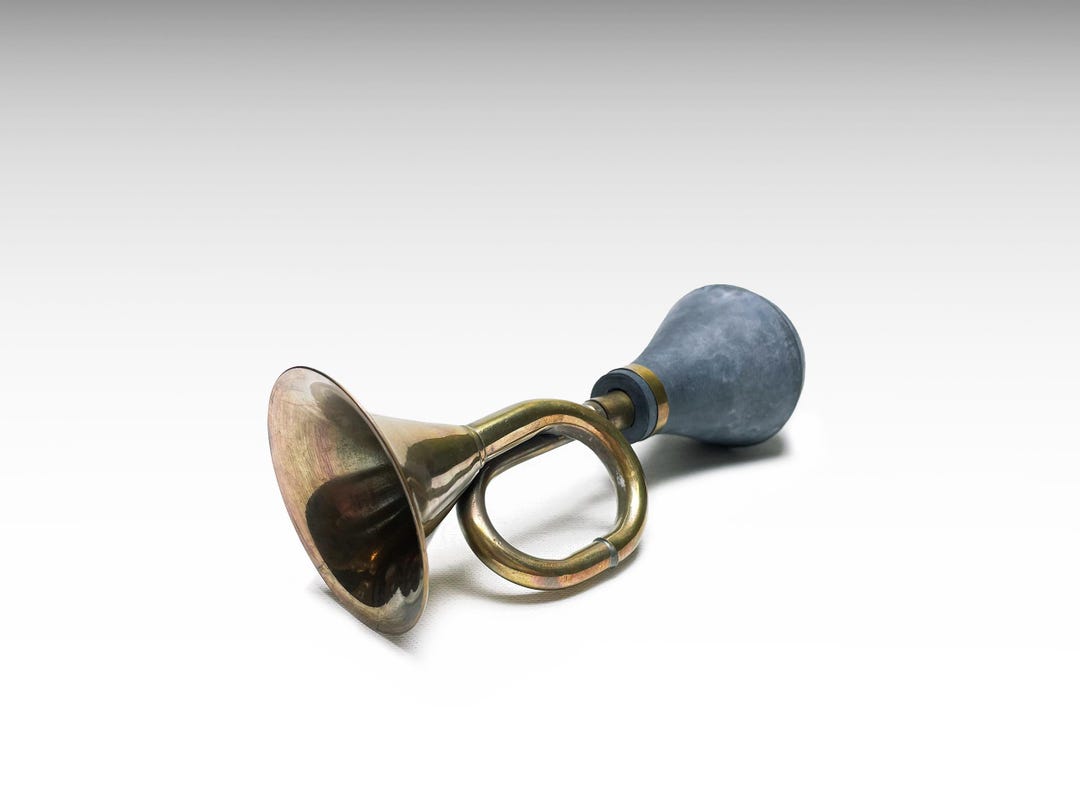 Antique Style Car Horn, Small Brass Functional Squeeze Rubber Bulb Horn ...