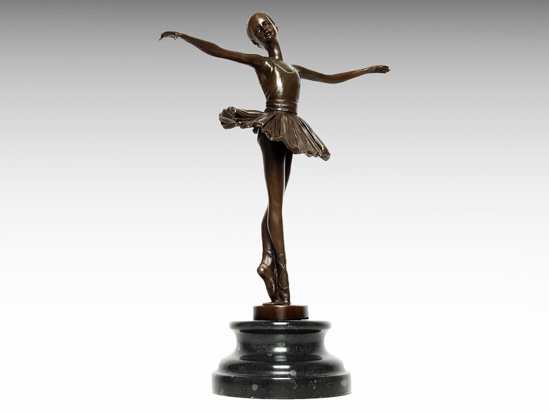 Bronze Sculpture of Ballet Dancer on Marble Base, Modern Bronze Statue ...