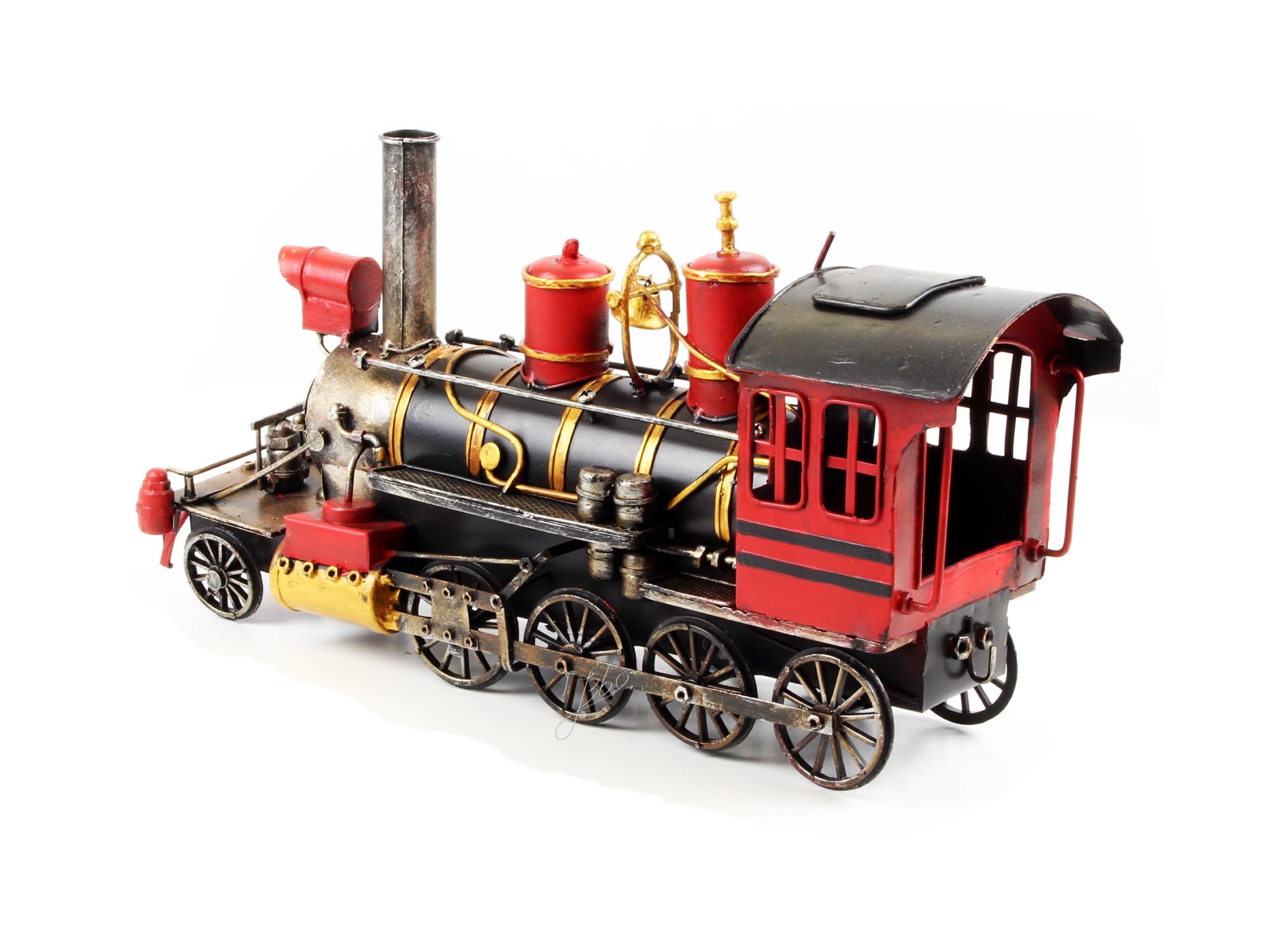 Large 16” Steam Locomotive Metal Model Antique Old Train Model Vintage ...