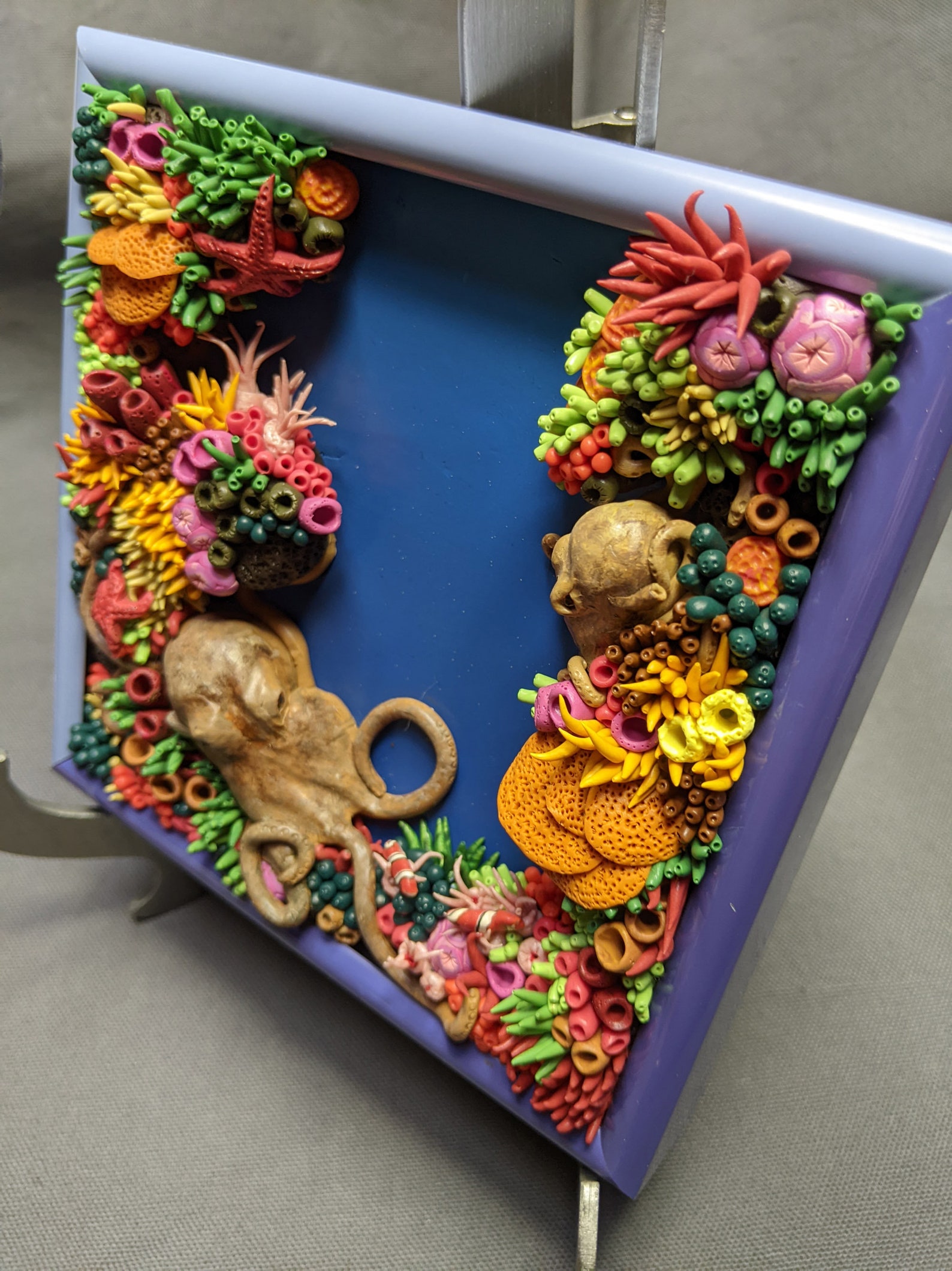 Octopus, Polymer Clay Sculpture, Undersea, Diorama, Wildlife, Sea Life ...