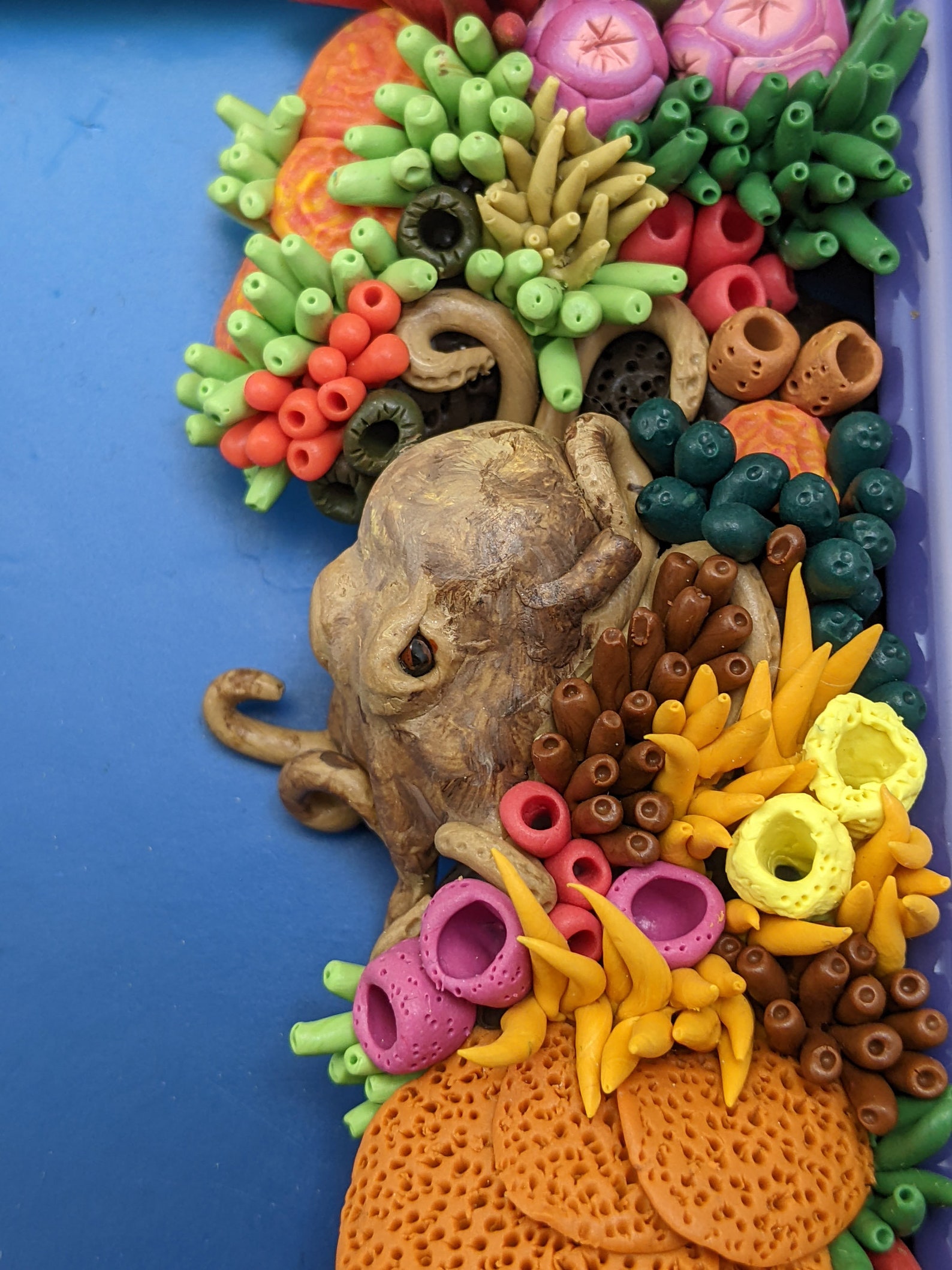 Octopus, Polymer Clay Sculpture, Undersea, Diorama, Wildlife, Sea Life ...