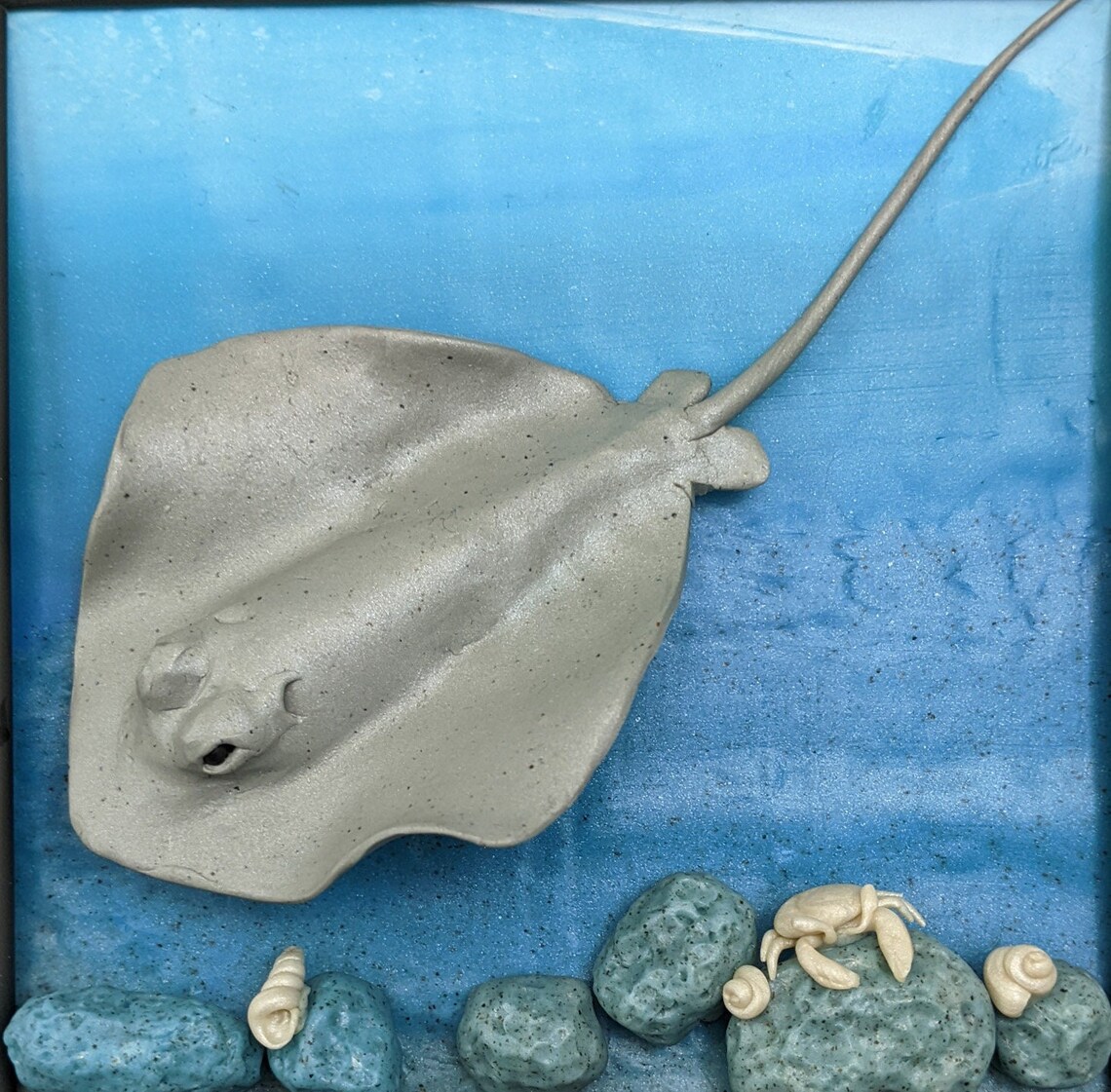 Turquoise Stingray, Polymer Clay, Undersea, Sealife, Wildlife ...