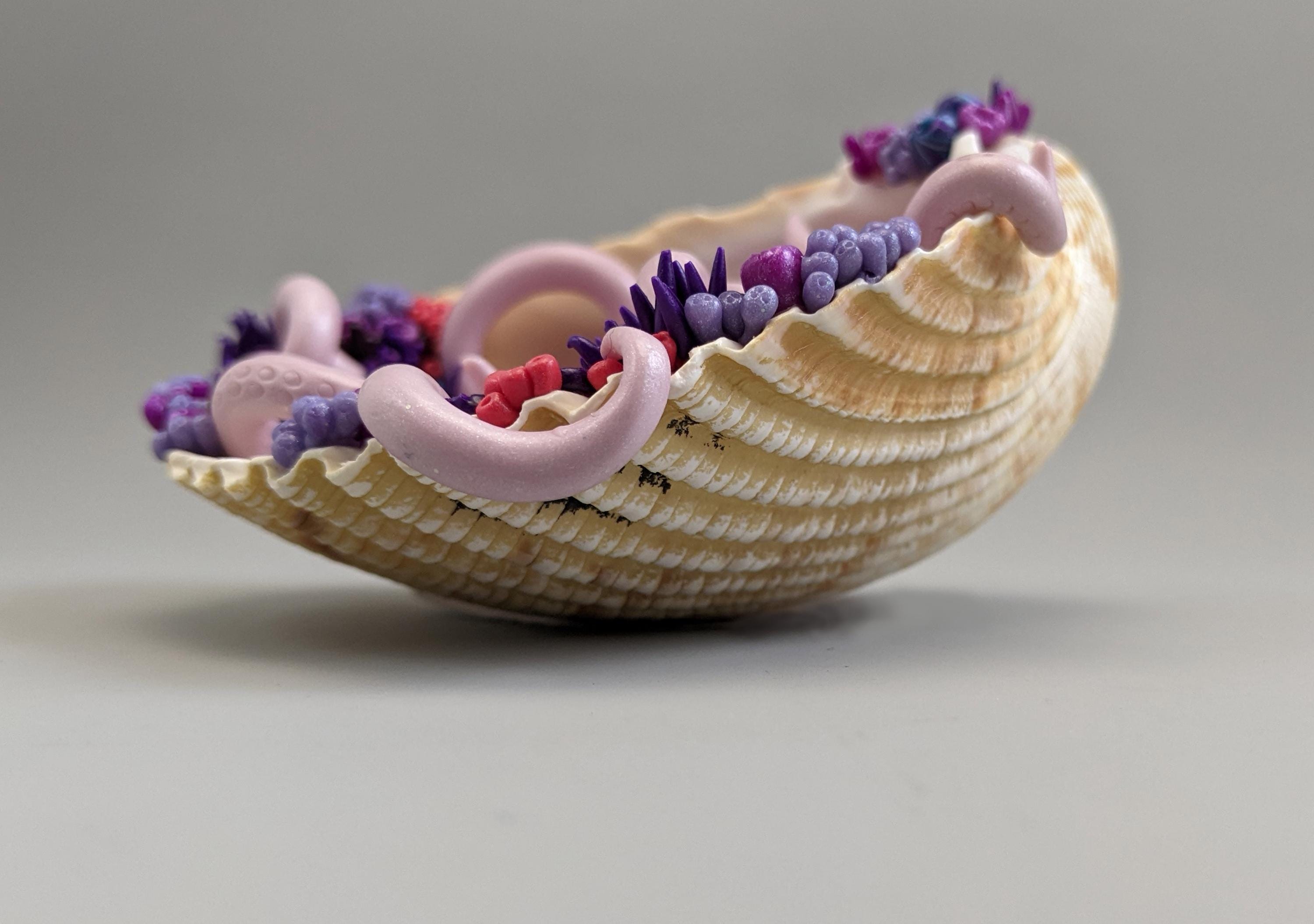 Bubblegum Pink Octopus, Polymer Clay, Sculpture, Original, Undersea ...