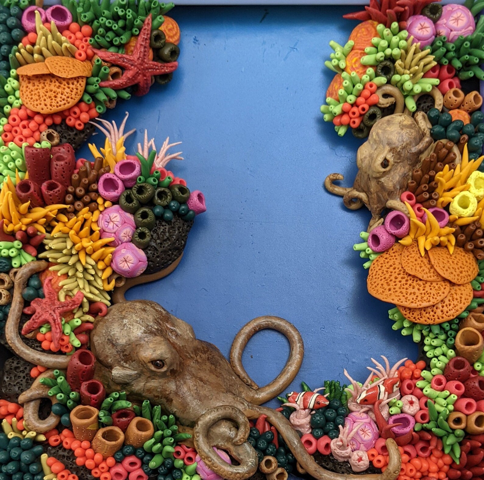 Octopus, Polymer Clay Sculpture, Undersea, Diorama, Wildlife, Sea Life ...