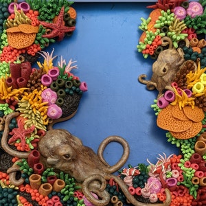 Octopus, Polymer Clay Sculpture, Undersea, Diorama, Wildlife, Sea Life ...
