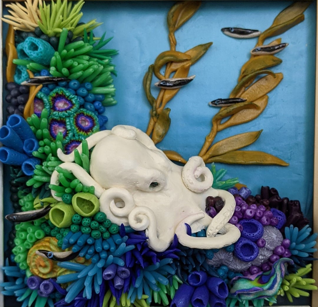 White Octopus, Undersea, Diorama, Wildlife, Sea Life, Realistic ...