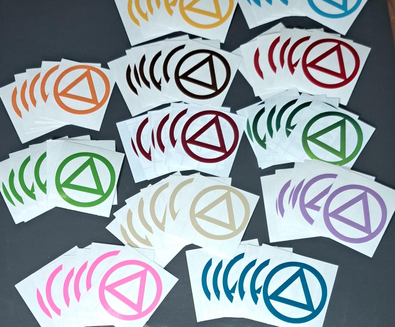 Alcoholics Anonymous AA Symbol Vinyl Decal 1.5 Inch in Size Your Choice ...