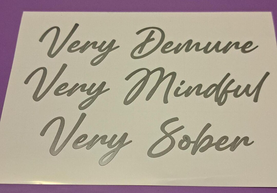 Very Demure Very Mindful Very Sober Recovery Vinyl Decal - Etsy