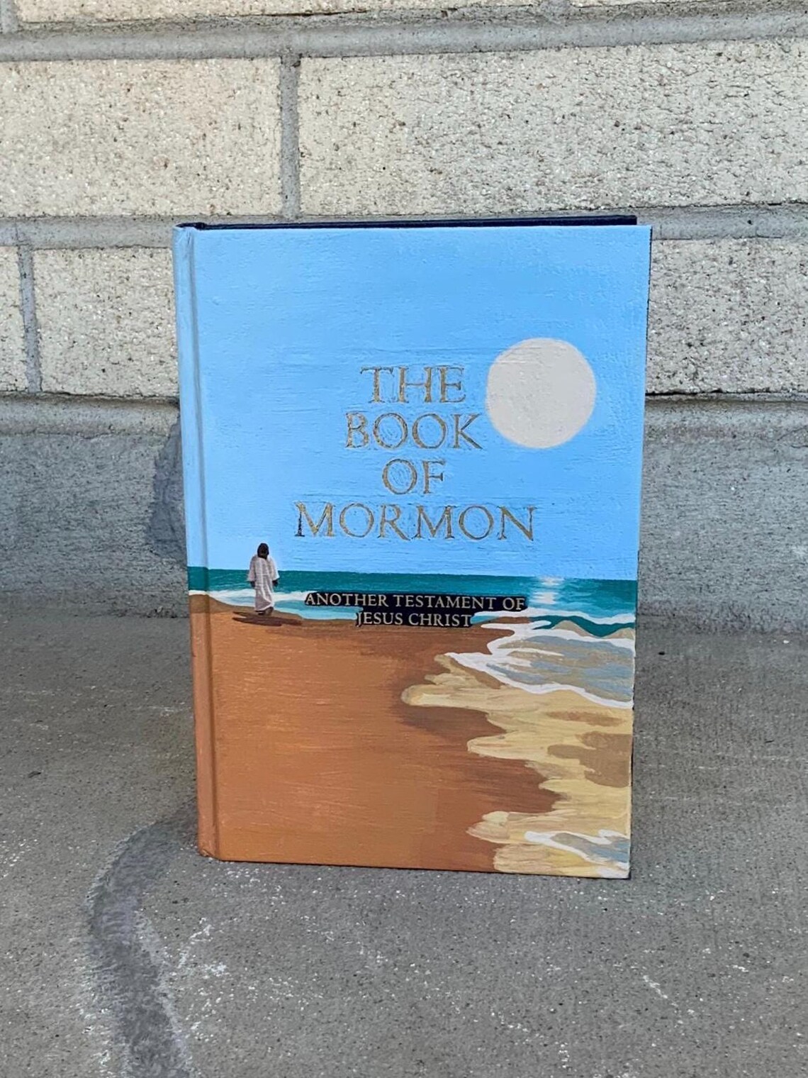 Hand-painted Book of Mormon Jesus Walking on the Beach baptism Gift ...