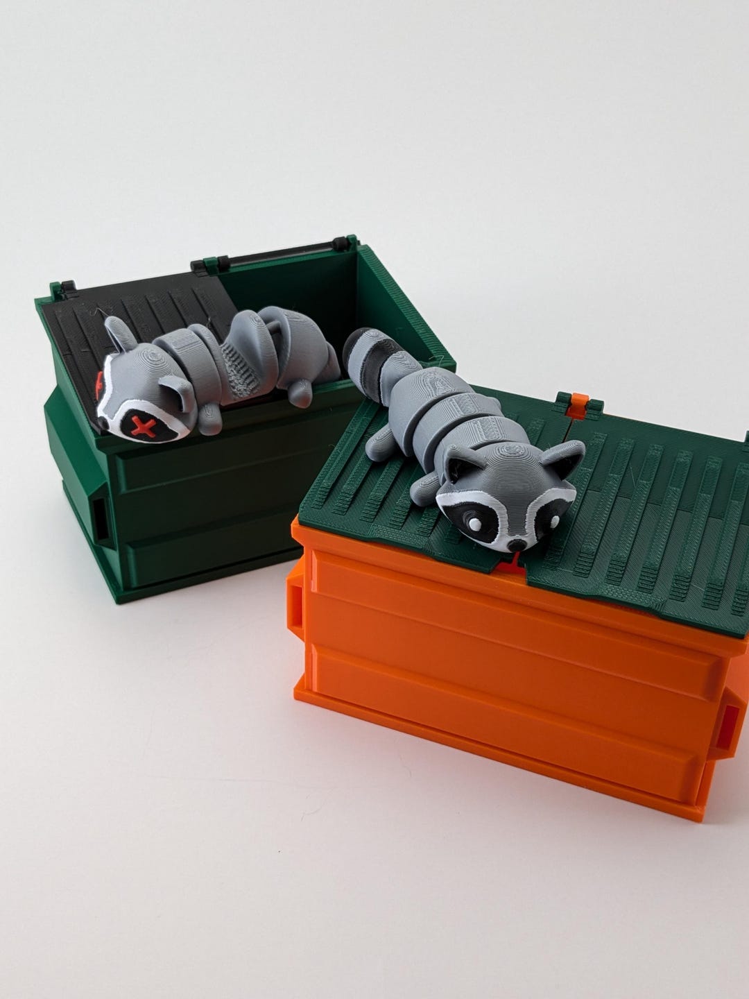Mini Racoon & Dumpster | Articulating Fidget Toy | Desk Organizer ...