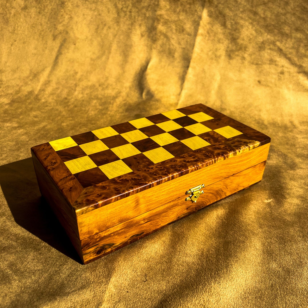 Moroccan Handcrafted Large Wooden Folding Chess Set in Cedar and Araar ...