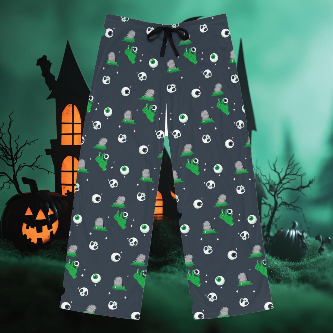 Men's Halloween Ghoul Hands, Eyeballs, Gravestones & Skulls All-over ...