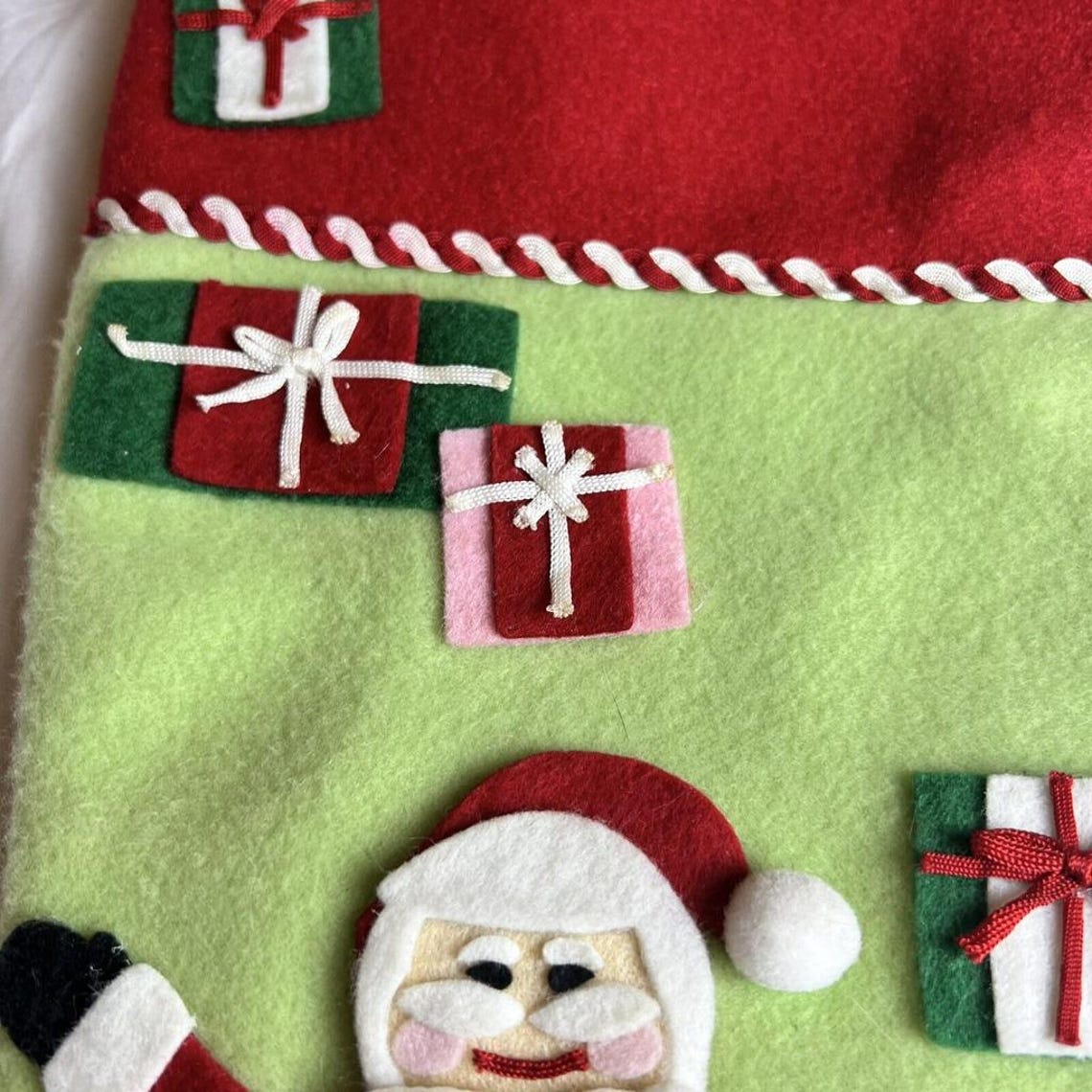 Vintage 2002 Martha Stewart Santa Clause Christmas Stocking Green, Red ...
