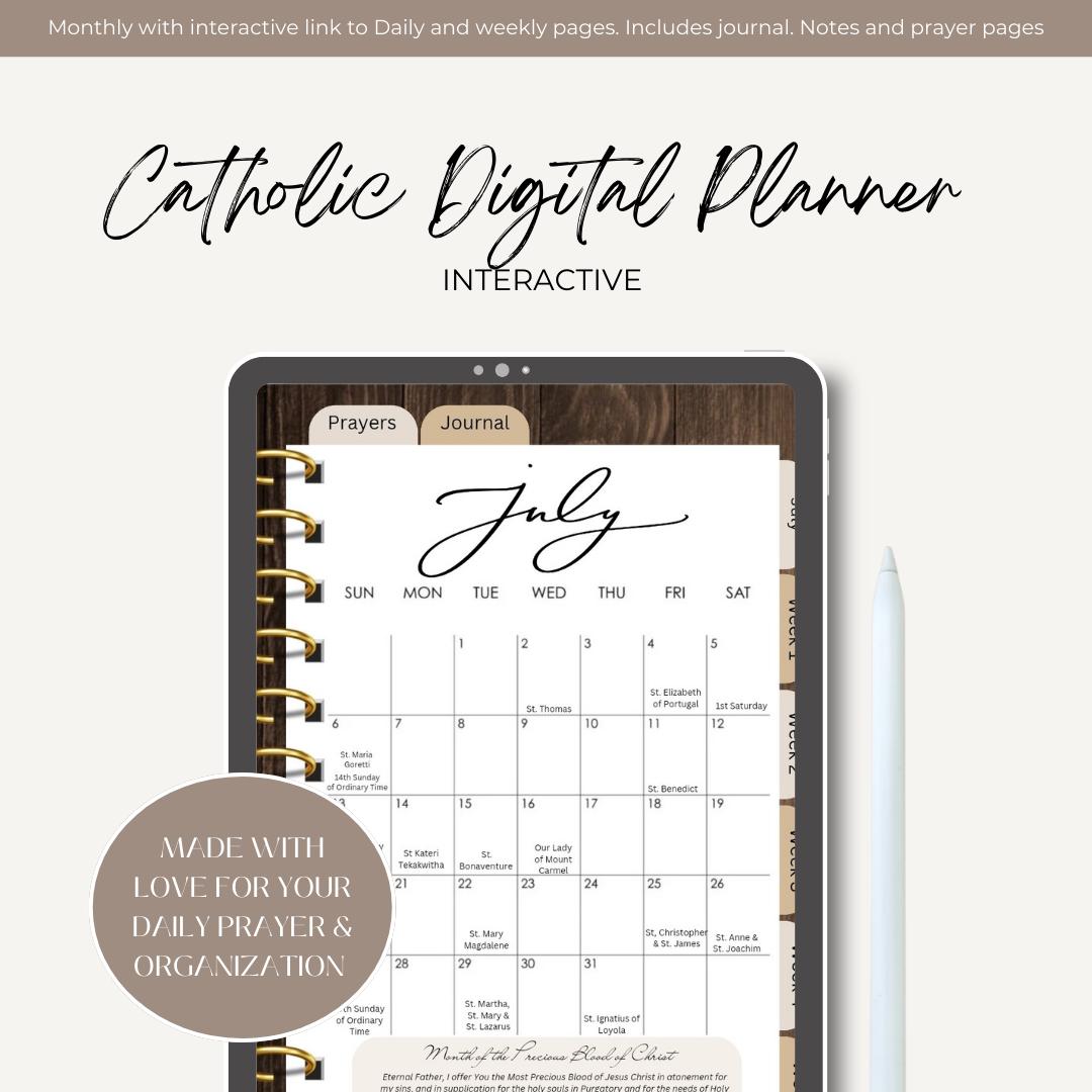 2025 Digital Catholic Planner: Liturgical + Fillable Monthly, Weekly ...