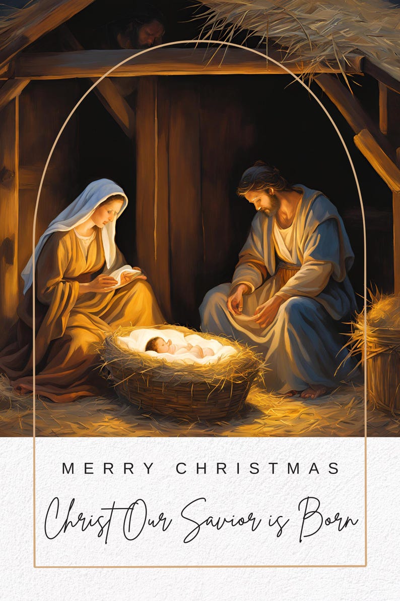 Today Our Savior is Born Physical Christmas Cards With White Envelopes ...