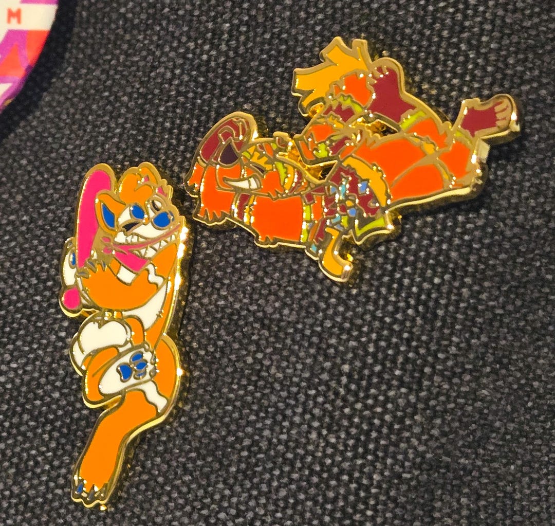 The Quick Brown Fox & Bandetto Lapfox 1.5" Enamel Pins - Etsy