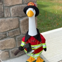 Firefighter Porch Goose Outfit Crochet Pattern PDF Instant Download - Etsy