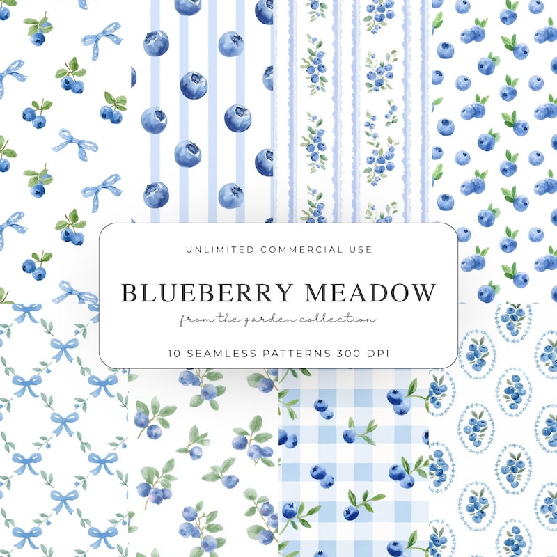 Wallpaper With Blueberries - Etsy UK