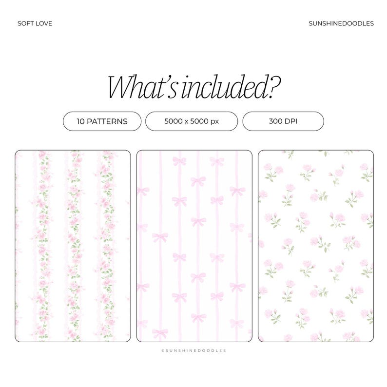 Soft Love Seamless Patterns, Coquette Aesthetic Digital Paper, Pink ...