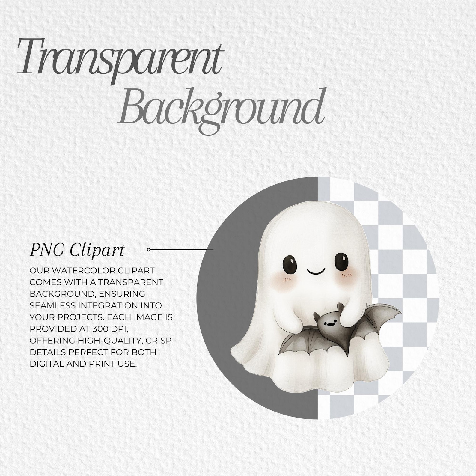 Cute Ghost Watercolor Clipart, Halloween Ghost Clipart, Cute Kids ...