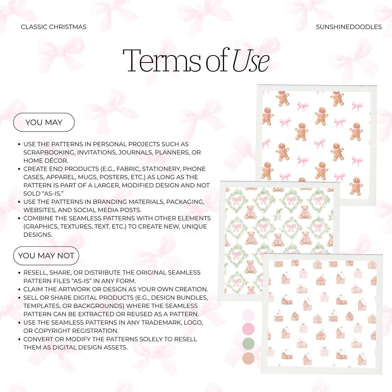 Classic Christmas Seamless Patterns, Aesthetic Christmas Pattern ...