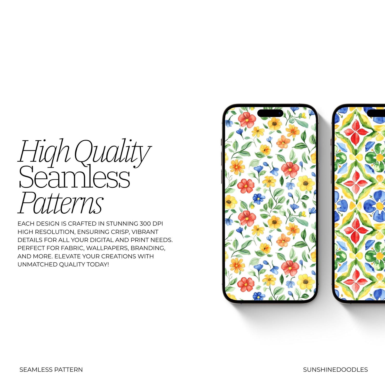 Watercolor Italian Tiles Seamless Pattern, Italian Tiles Digital Paper ...