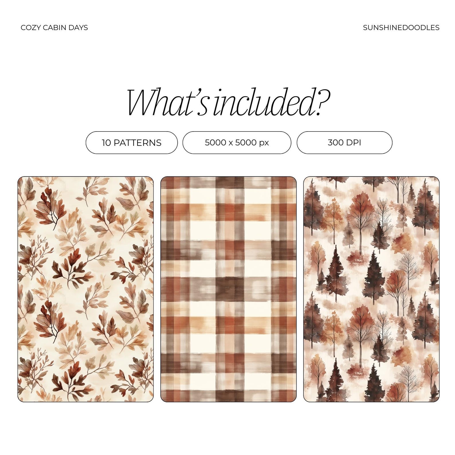 Fall Seamless Patterns, Cozy Autumn Digital Paper, Autumn Watercolor ...