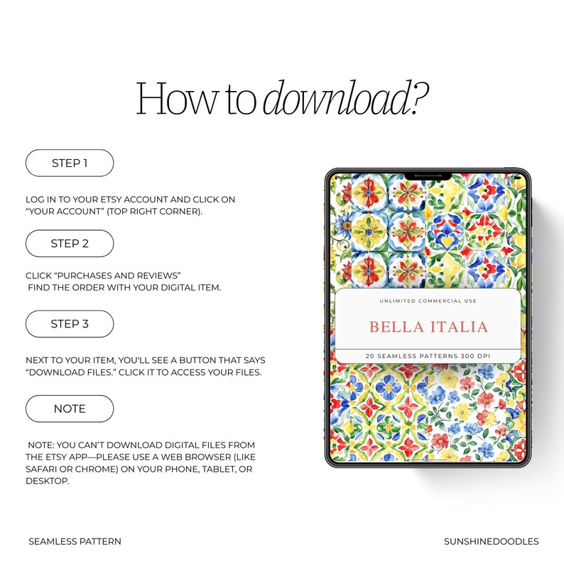 Watercolor Italian Tiles Seamless Pattern, Italian Tiles Digital Paper ...