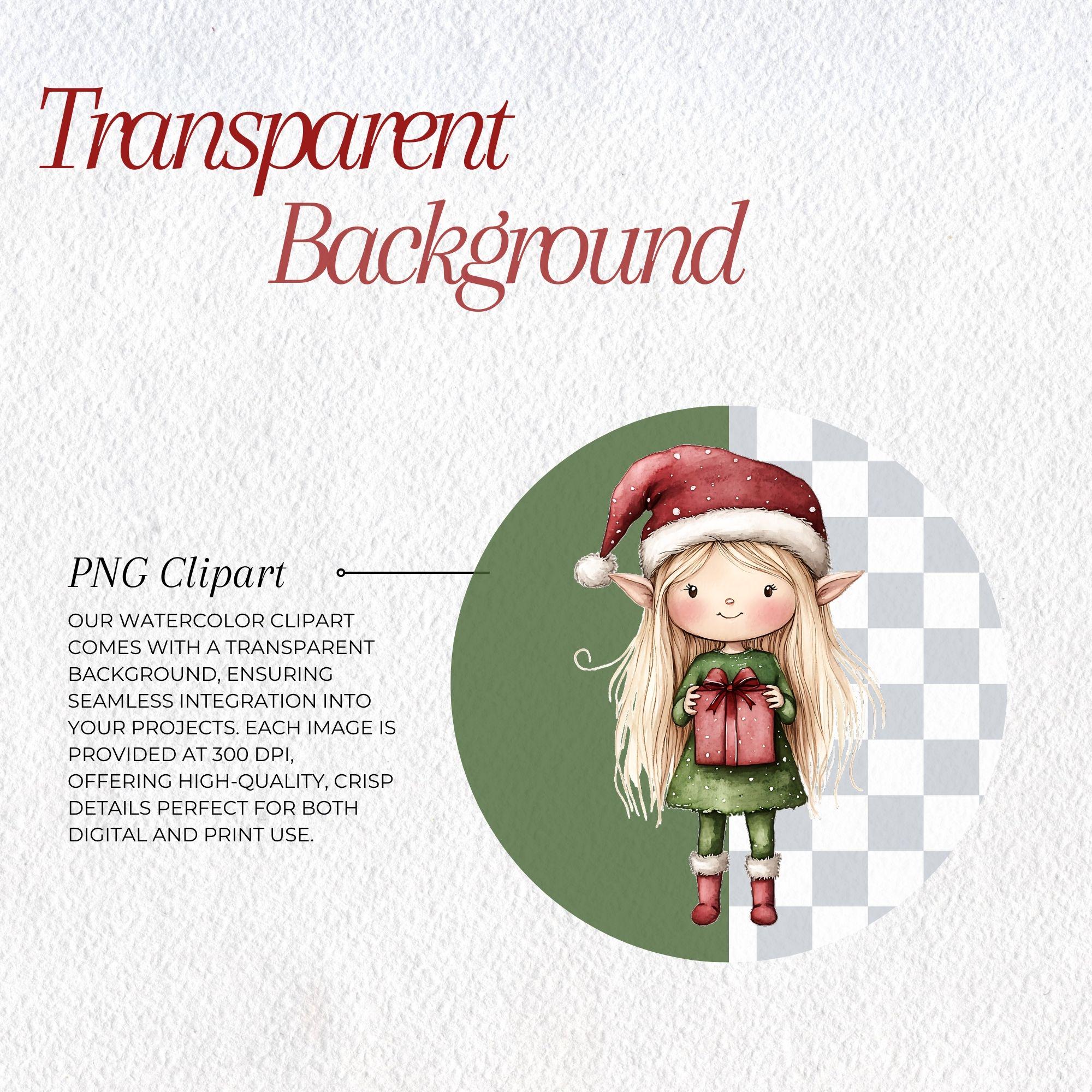 Cute Watercolor Clipart Santa's Workshop, Cute Elf Clipart, Christmas ...