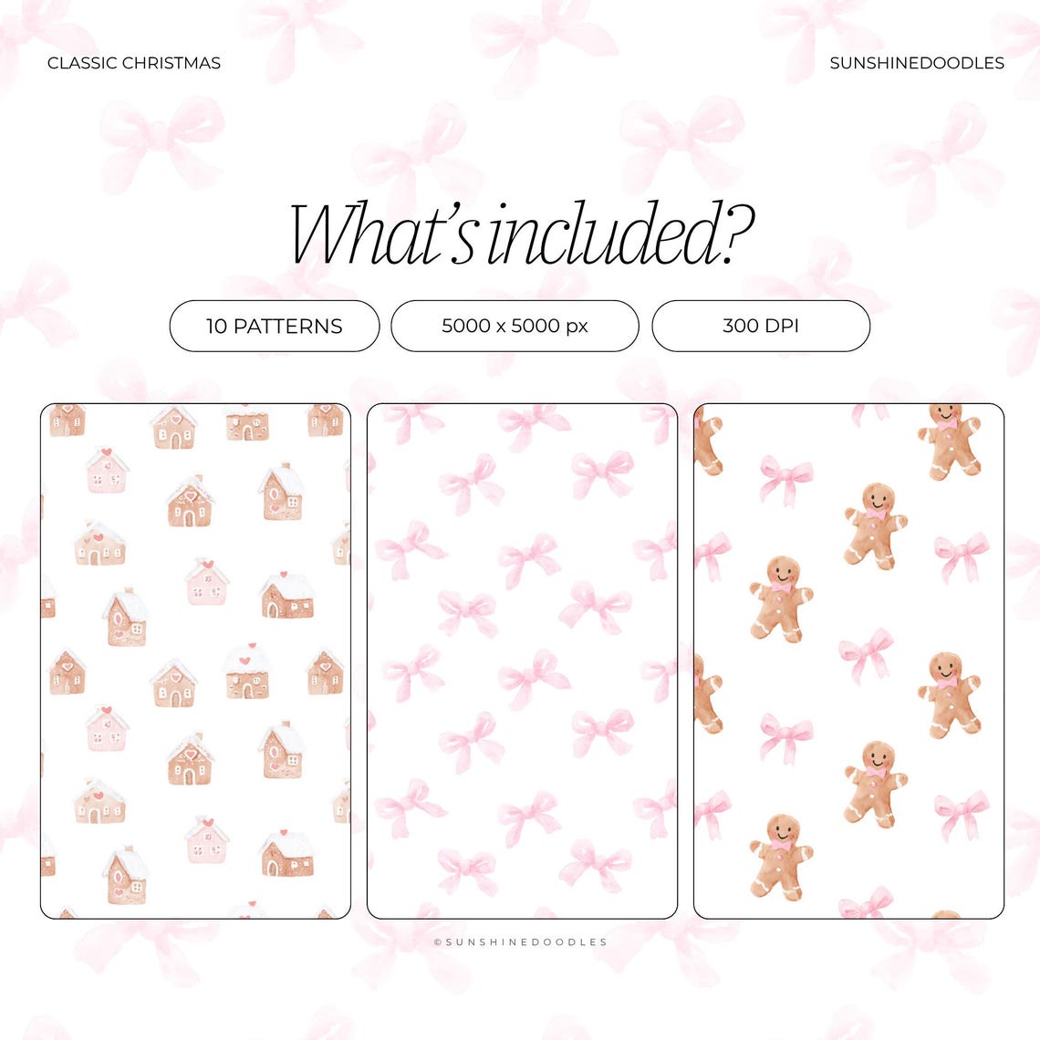 Classic Christmas Seamless Patterns, Aesthetic Christmas Pattern ...