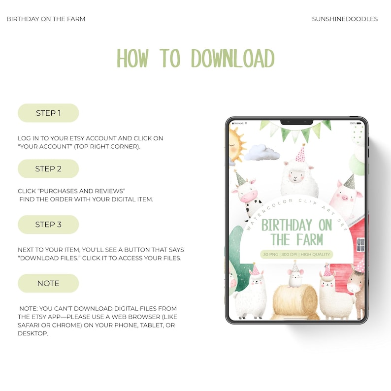 Farm Birthday Clipart | Cute Barn Animals PNG | Kids Farm Party ...