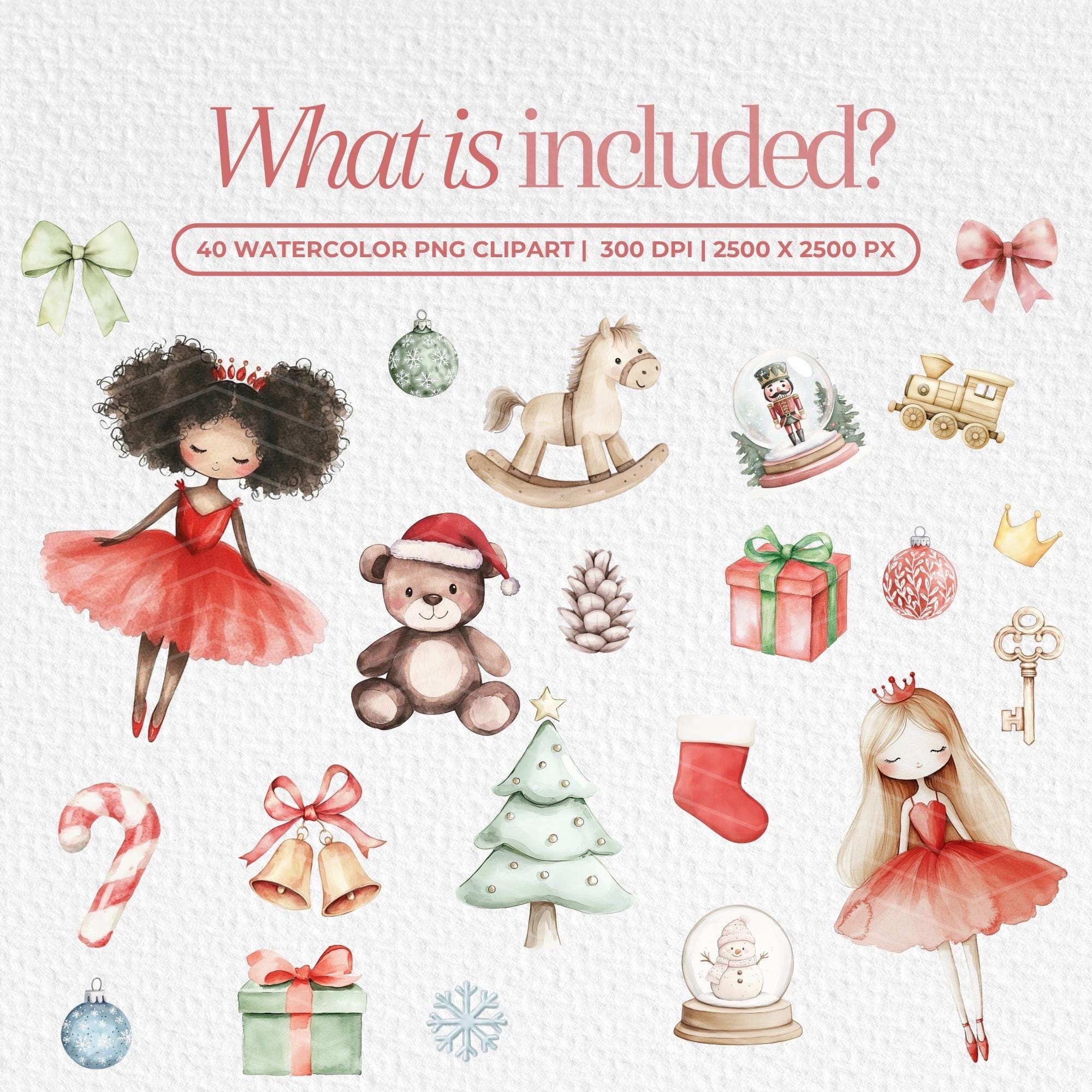 Nutcracker Watercolor Clipart, Cute Christmas Clipart, Vintage ...