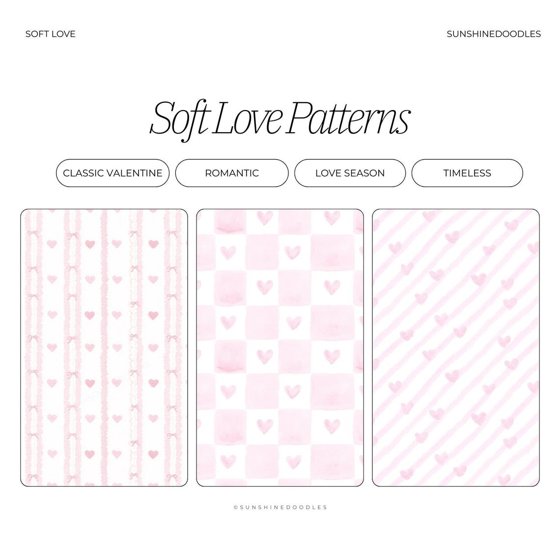 Soft Love Seamless Patterns, Coquette Aesthetic Digital Paper, Pink ...