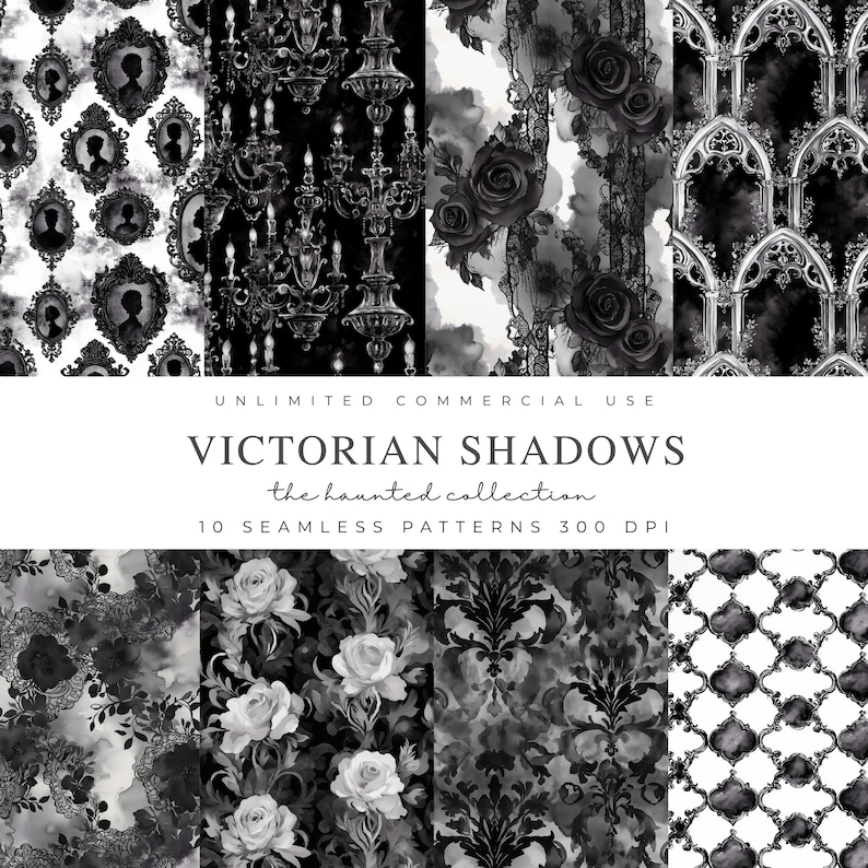 Gothic Victorian Seamless Patterns | Victorian Digital Paper | Dark ...