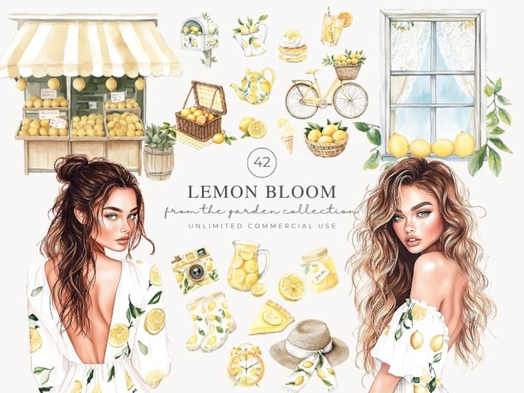 Watercolor Lemon Clipart, Amalfi Coast Citrus, Lemons PNG, Lemon Fruit ...