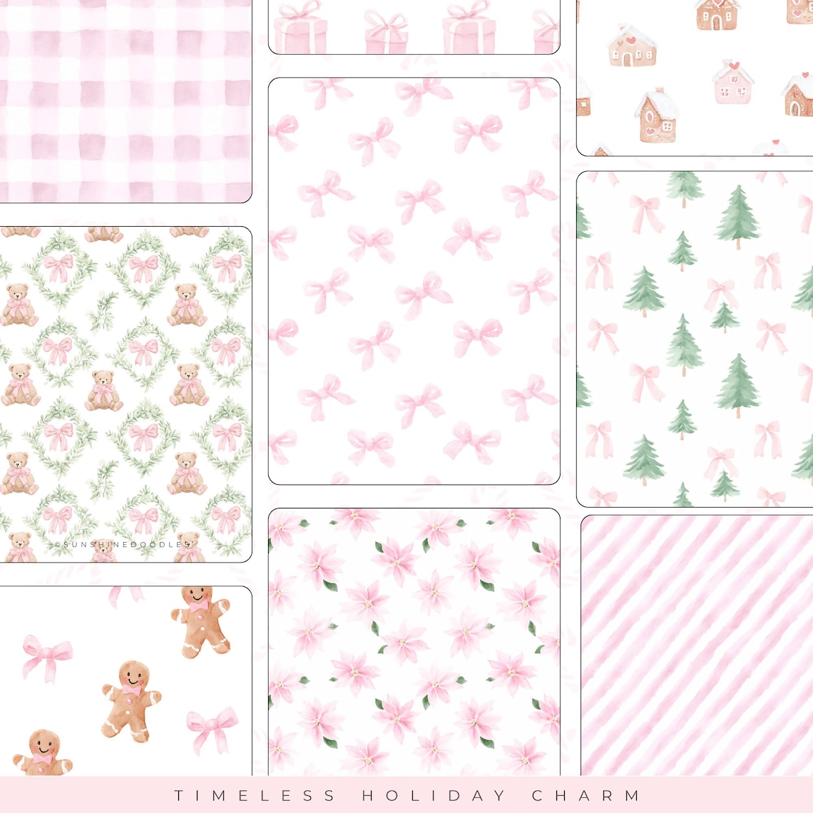 Classic Christmas Seamless Patterns, Aesthetic Christmas Pattern ...