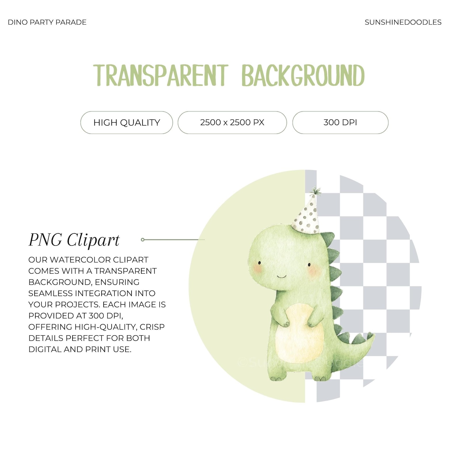 Watercolor Dinosaur Clipart, Birthday Party Dinosaur PNG, Dinosaur ...