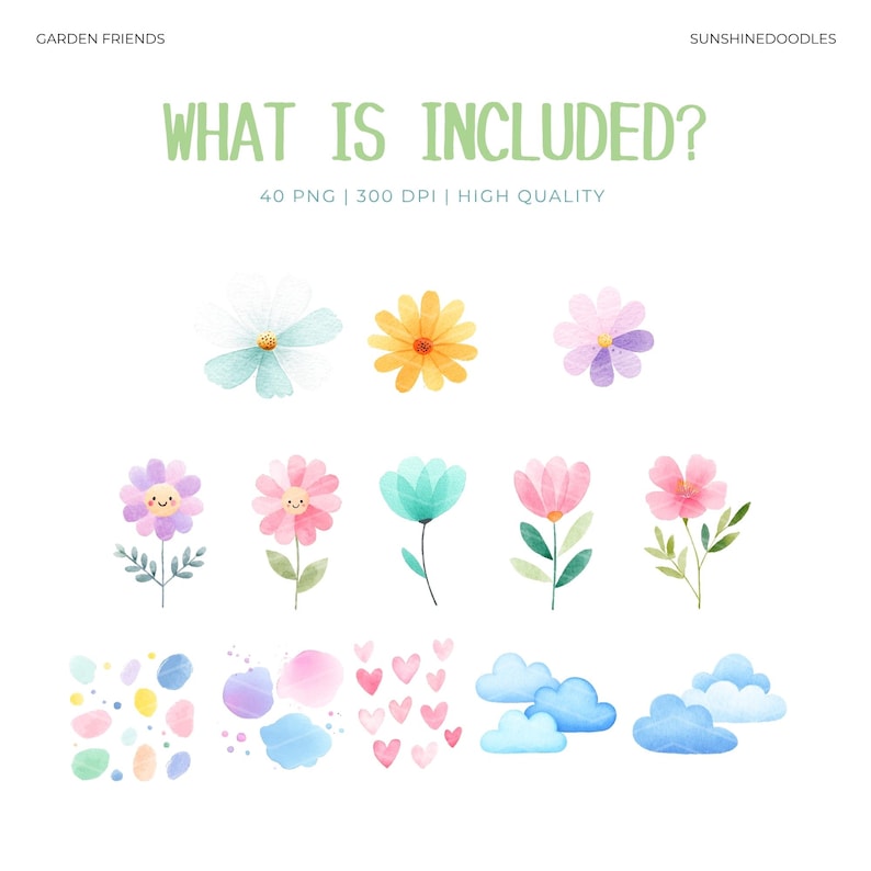 Watercolor Cute Insects Clipart, Butterflies, Bees, Ladybugs ...