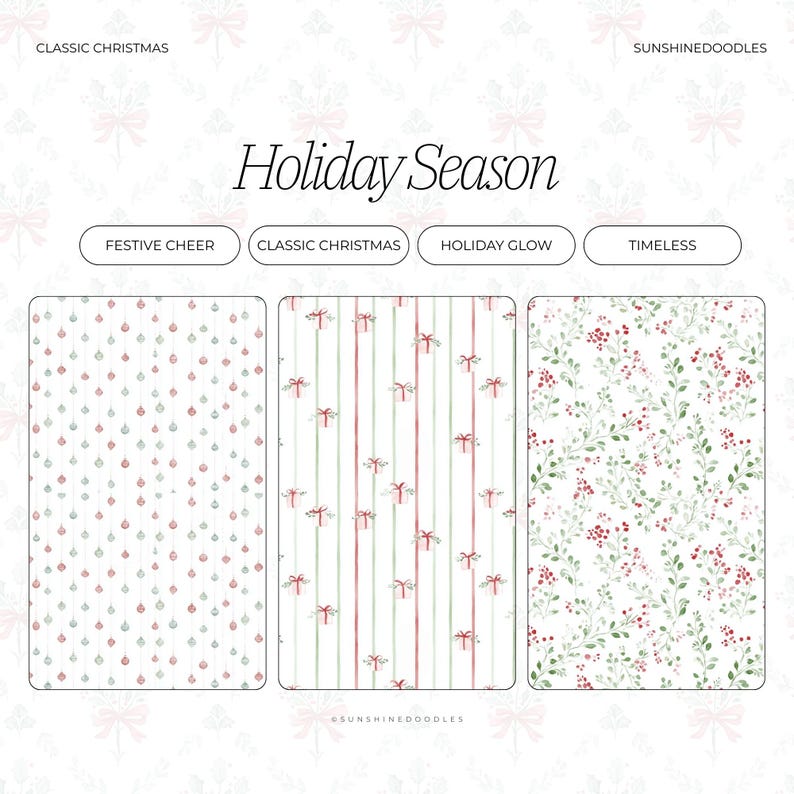 Classic Christmas Seamless Patterns, Aesthetic Christmas Pattern ...